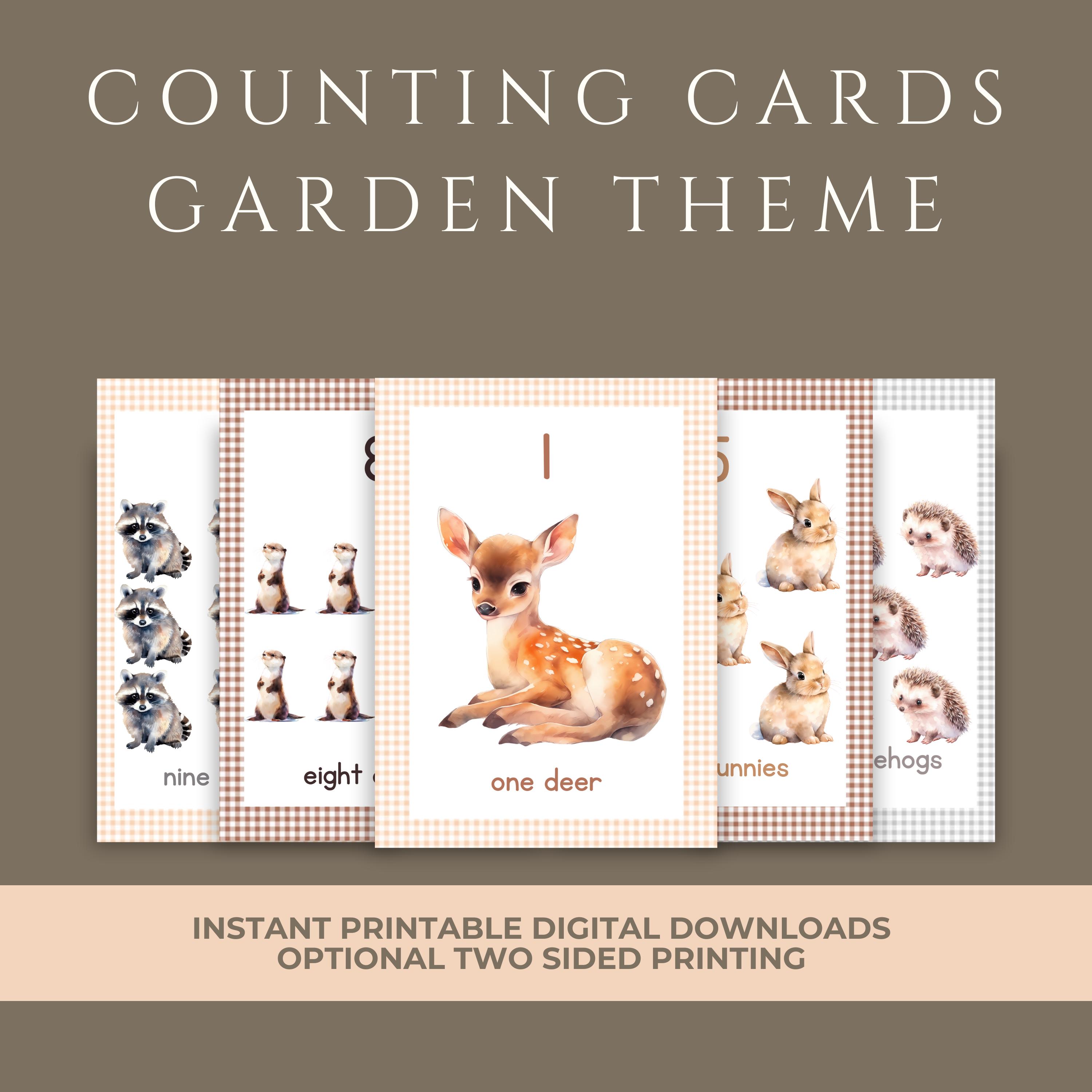 123 Flashcard Woodland Animal Theme Classroom Decor Counting Card ...