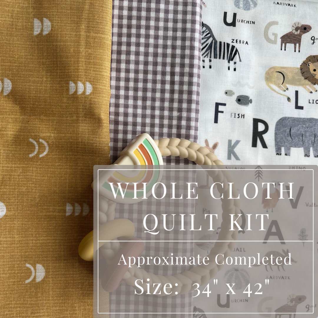 Beginner Quilter Baby Quilt Kit Whole Cloth Quilt Kit for Baby Shower ...