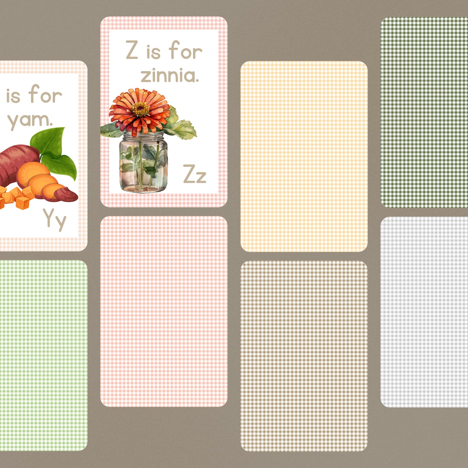 ABC Flashcard for Garden Lover Classroom Decor Alphabet Card Nature ...