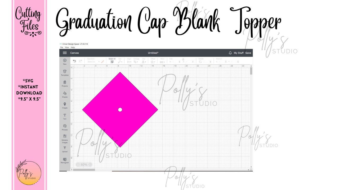 Blank Graduation Cap Topper SVG 9.5x 9.5 - Etsy