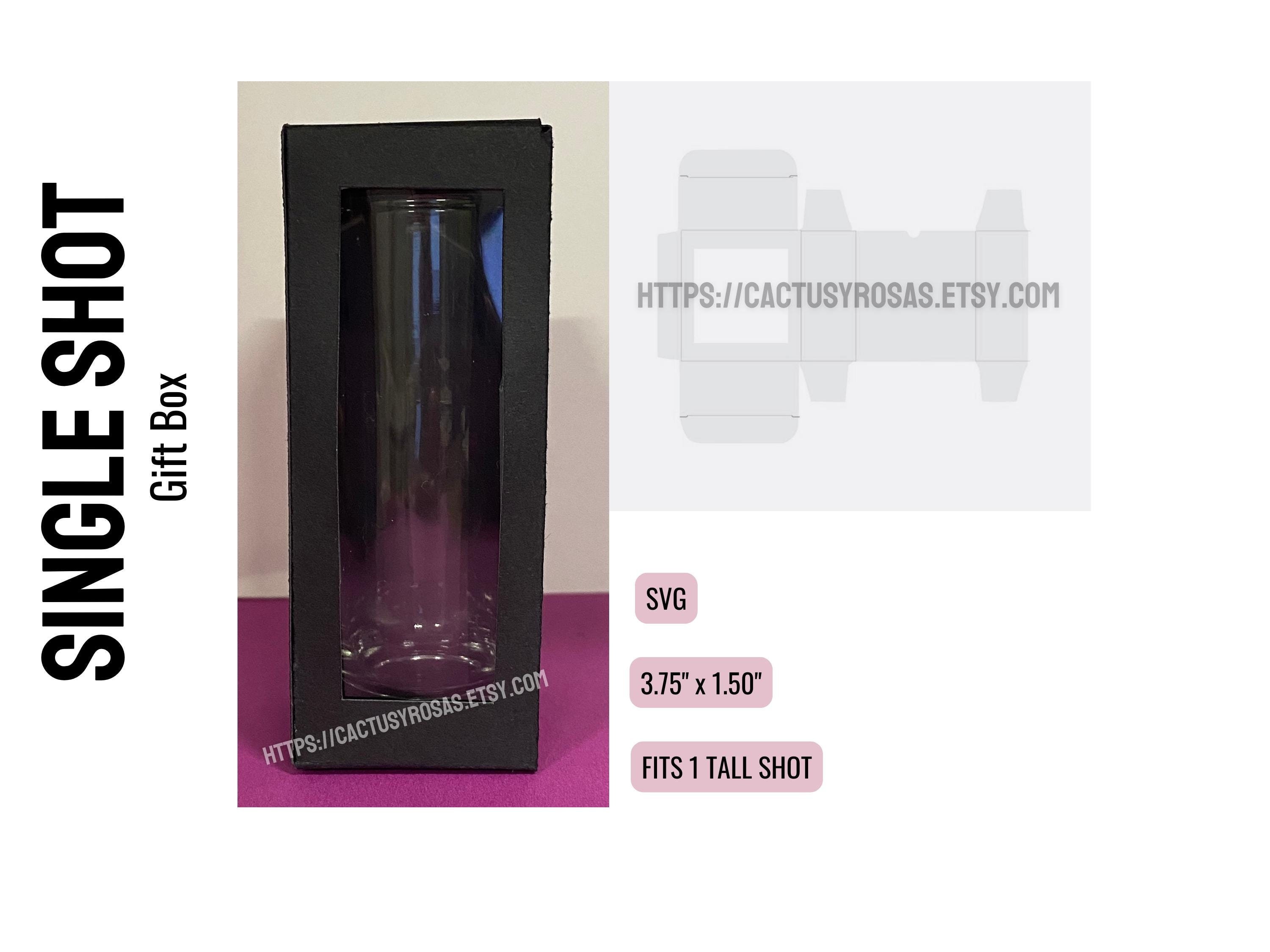 Single Shot Giftbox With View Window, 2oz Shot Glass Template SVG ...
