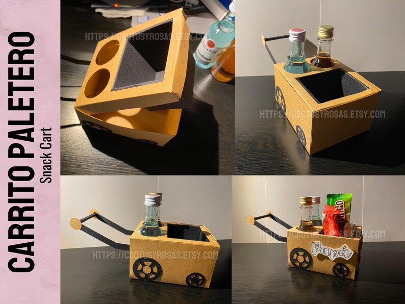 Carrito Paletero, Tequila Shot Cart, 3D SVG Cut File, Mexican Party ...