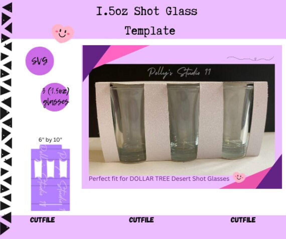 Shot Glass Box Template SVG, Shot Glasses Box Svg, Box for 3 Shot ...
