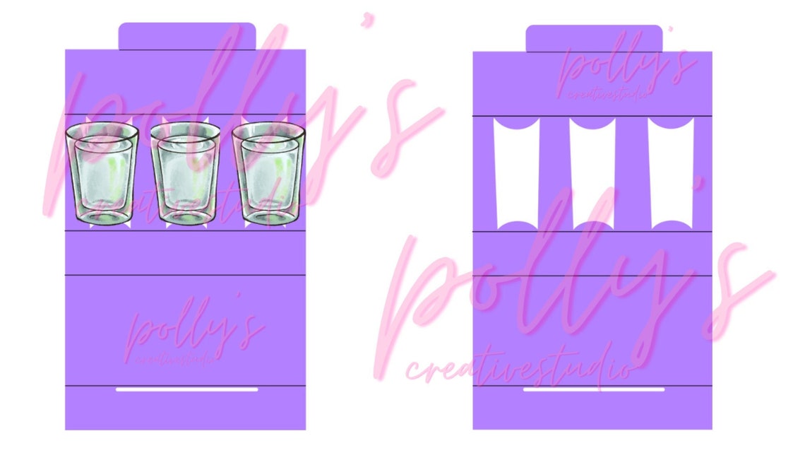 Shot Glass Box Template SVG, Shot Glasses Box Svg, Box for 3 Shot ...