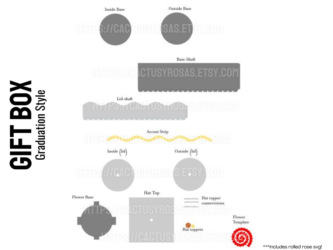 Graduation Cap Gift Box, Round 6" Box, Grad Hat SVG Box, 3D Graduation ...