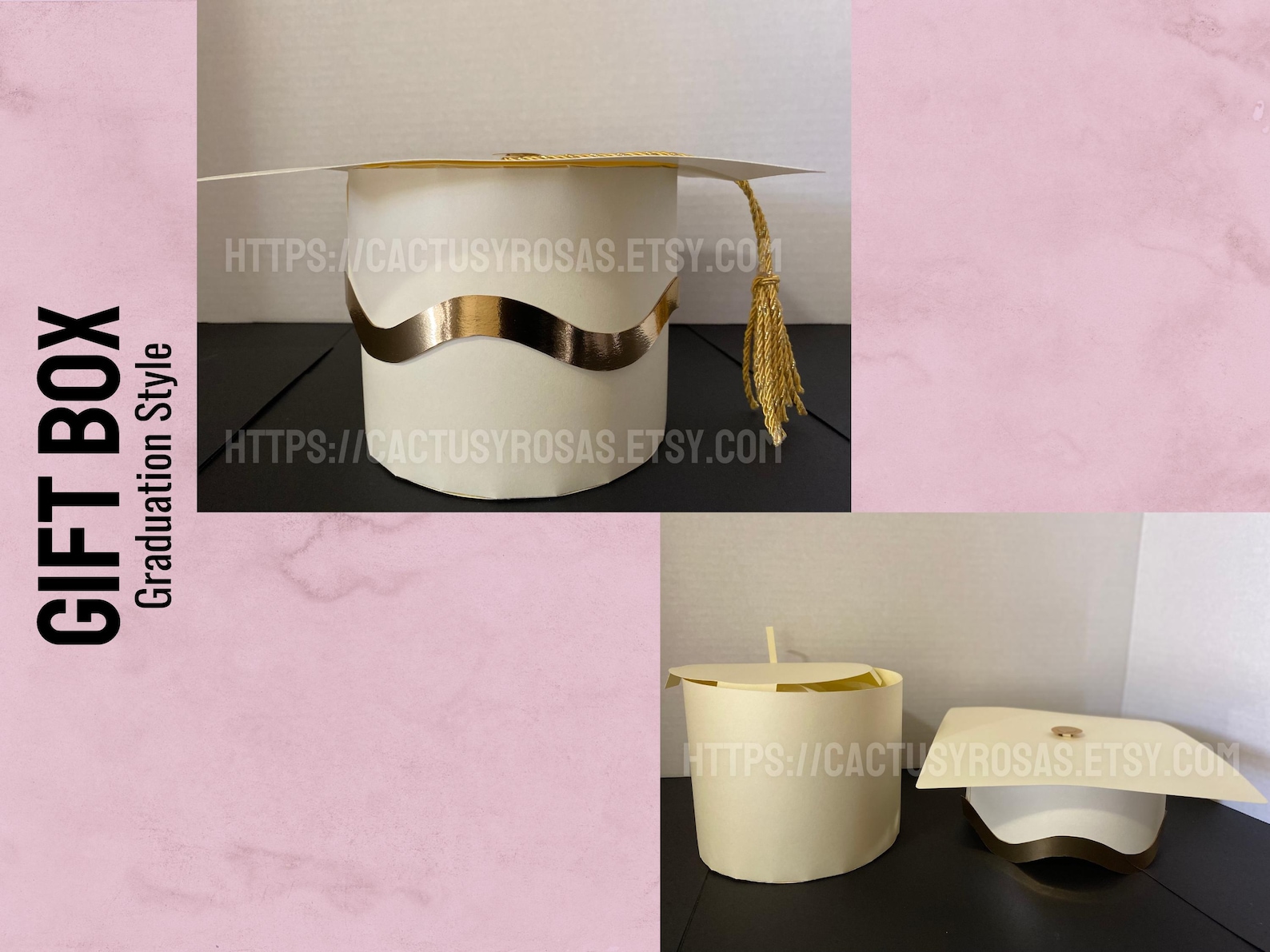 Graduation Cap Gift Box, Round 6" Box, Grad Hat SVG Box, 3D Graduation ...