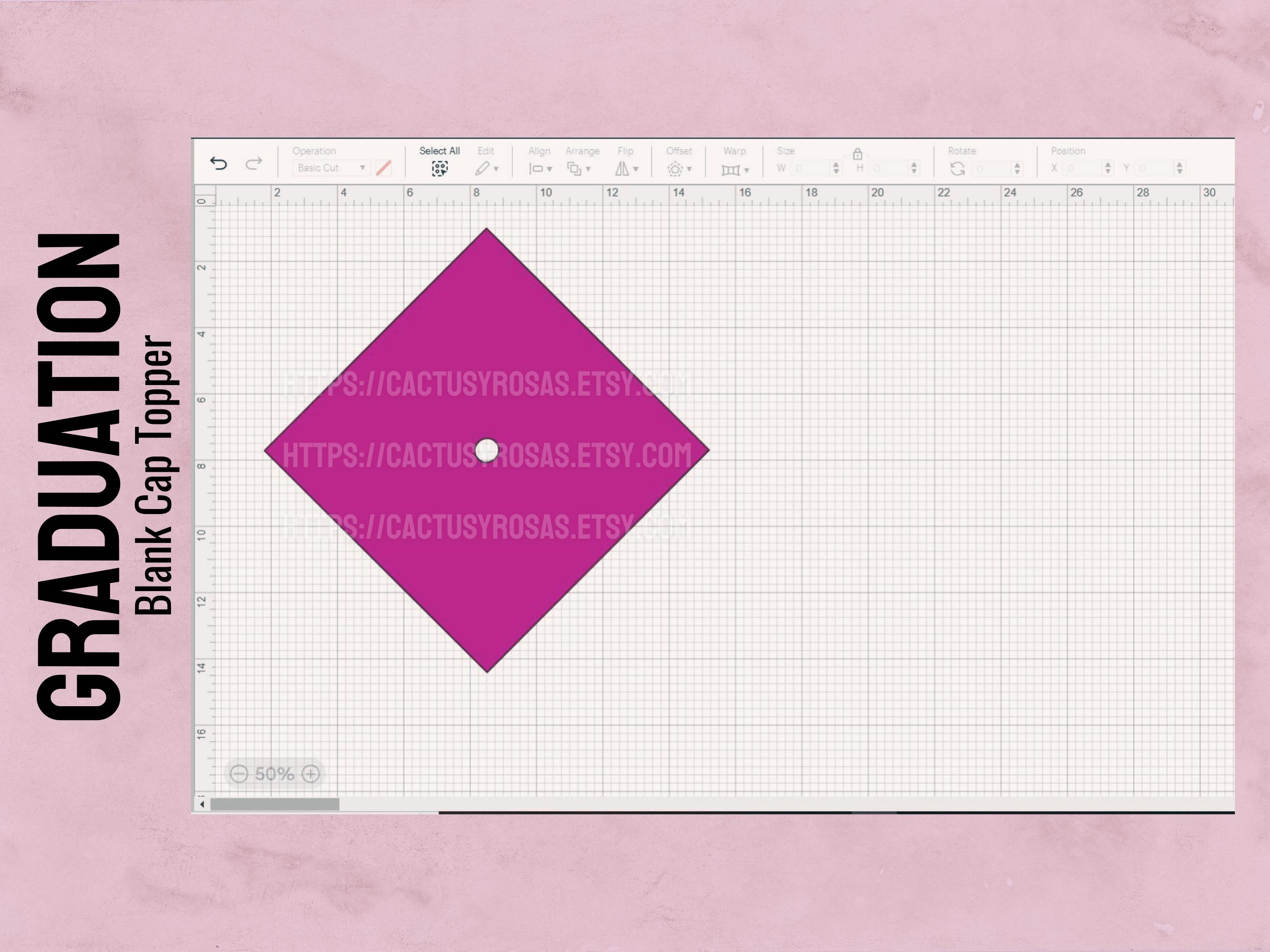 Blank Graduation Cap Topper SVG 9.5"x 9.5" - Etsy