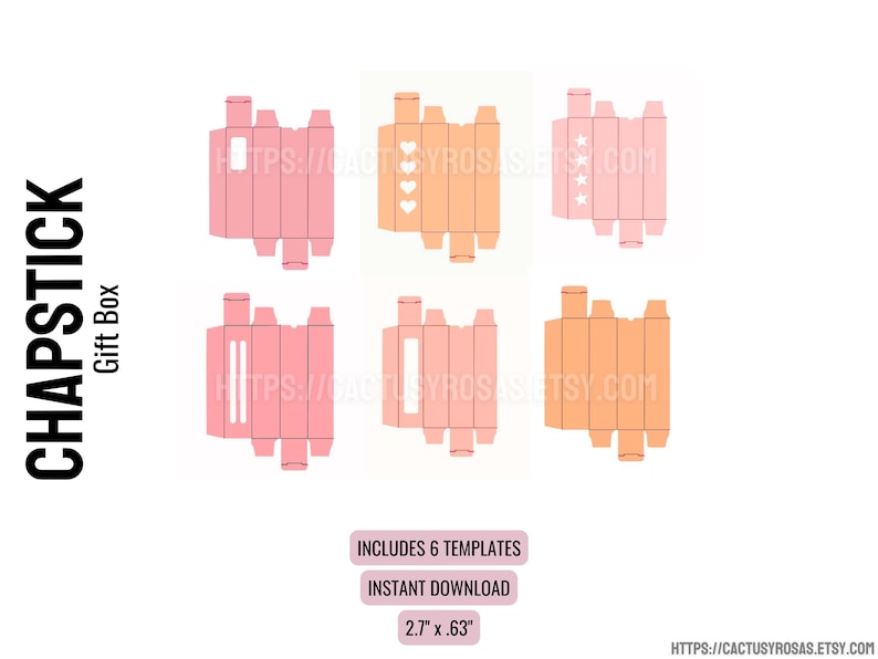 Chapstick Party Favor Box, Lipbalm Box SVG, Cutfile for Custom ...