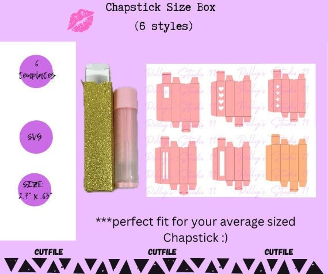 Chapstick Party Favor Box Lipbalm Box SVG Cutfile for Custom - Etsy
