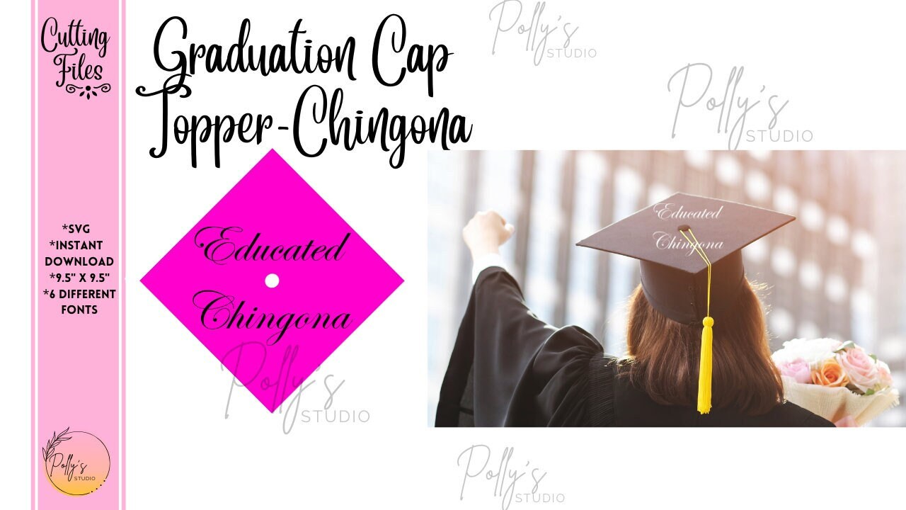 Educated Chingona SVG 6 Different Font Styles Cap Topper - Etsy