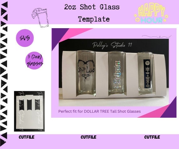 Shot Glass 2 Oz Box Template SVG, Digital File Shot Glass Box ...