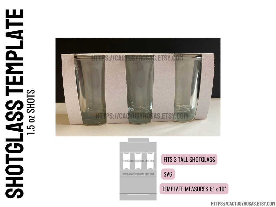 Shot Glass Box Template SVG, Shot Glasses Box Svg, Box for 3 Shot ...