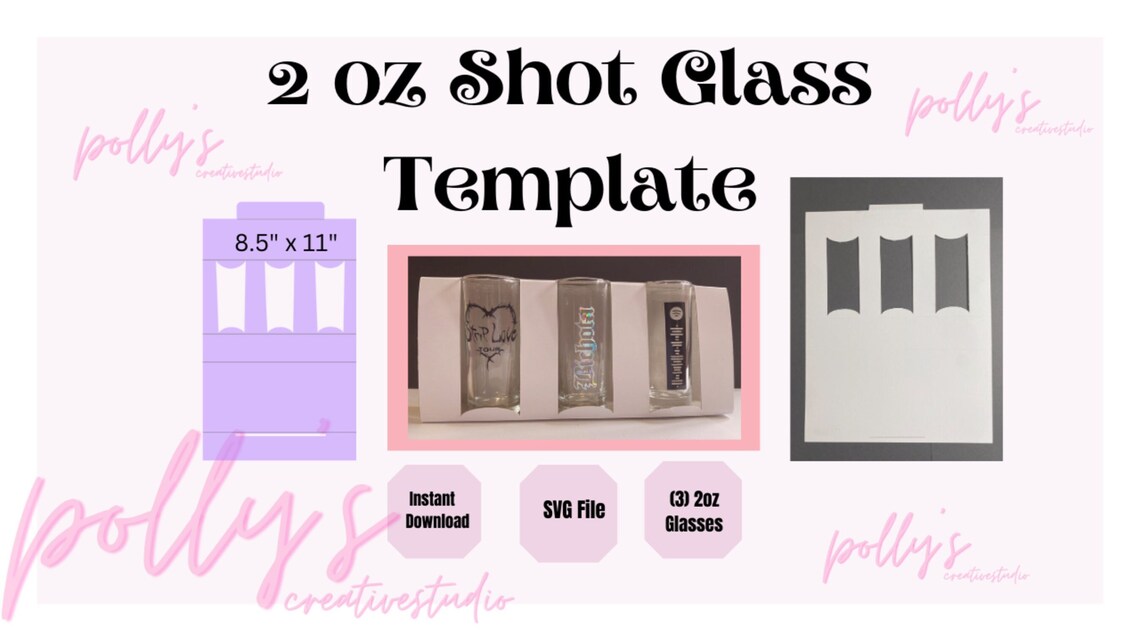 Shot Glass 2 Oz Box Template SVG Digital File Shot Glass Box - Etsy