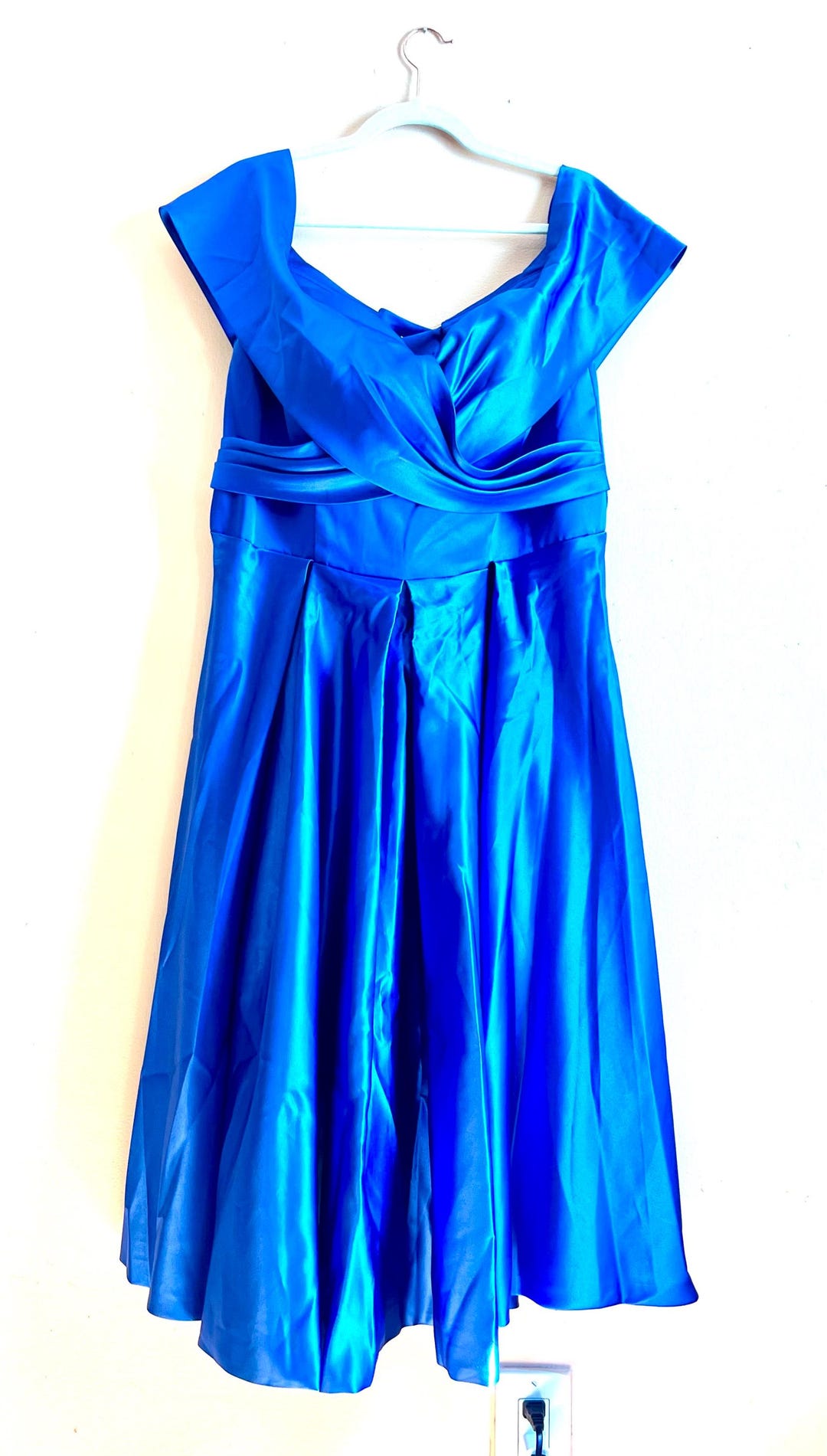 Vintage-inspired Royal Blue Satin Gown – Elegant, Timeless & Statement ...