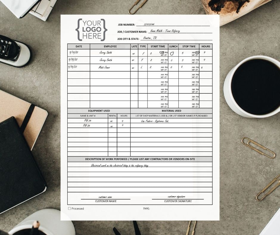 Daily Employee Timesheet - Etsy