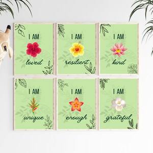 Daily Affirmations Tropical Posters Set of 6 Digital - Etsy