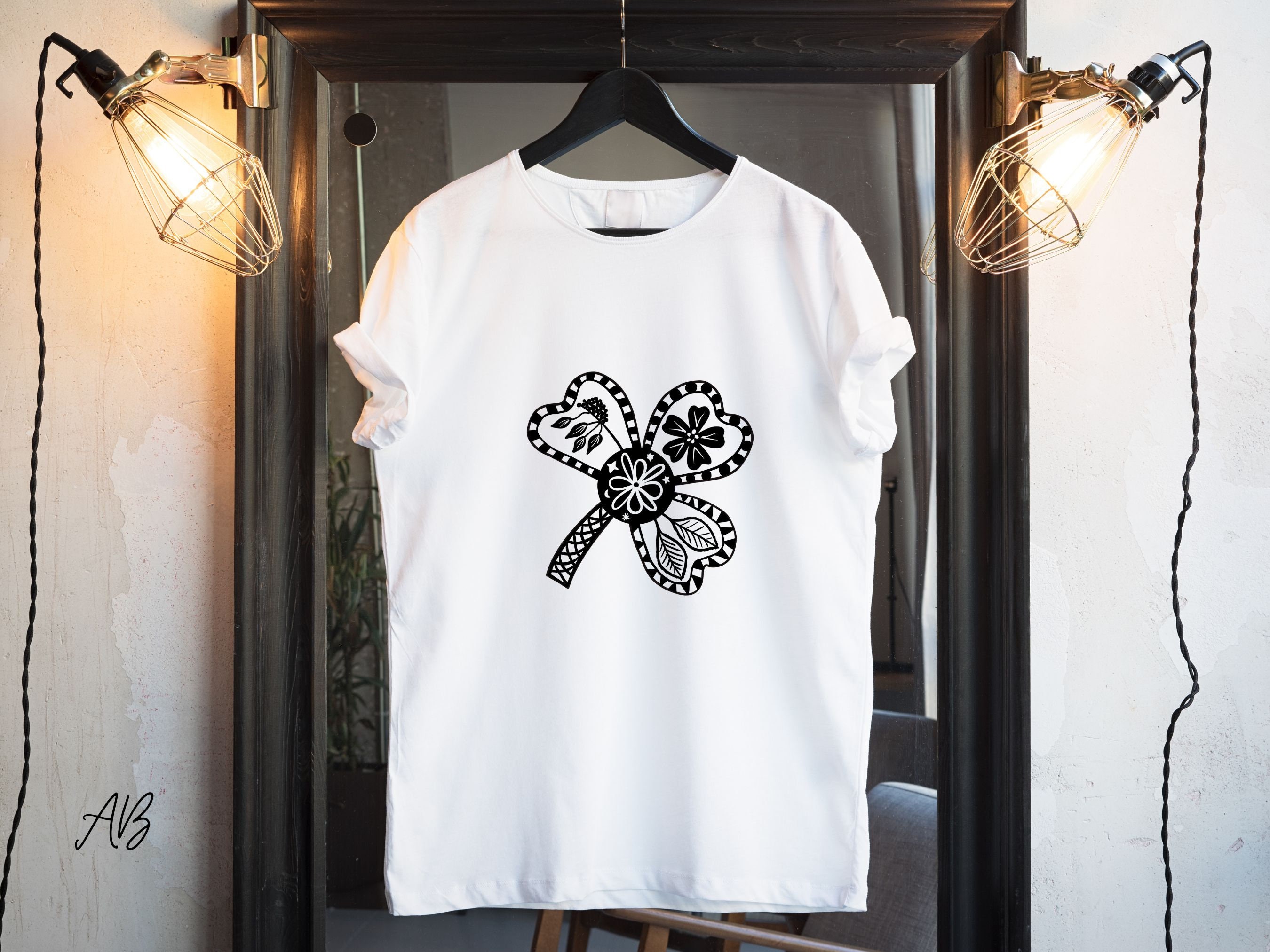 Shamrock With Flowers | Svg-png-dxf-jpg-eps-pdf | Cricut-silhouette ...