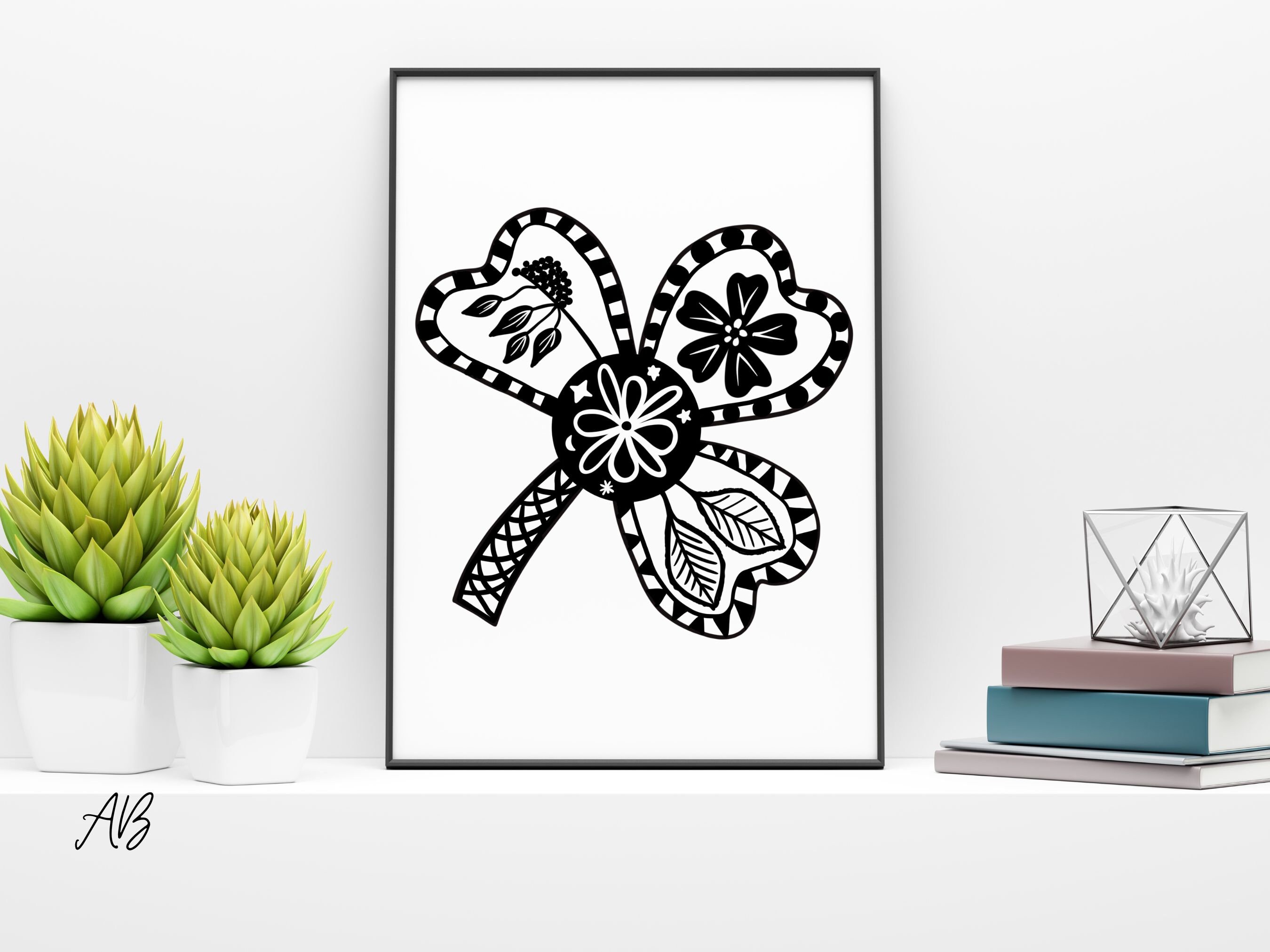Shamrock With Flowers Svg-png-dxf-jpg-eps-pdf Cricut-silhouette-adobe ...