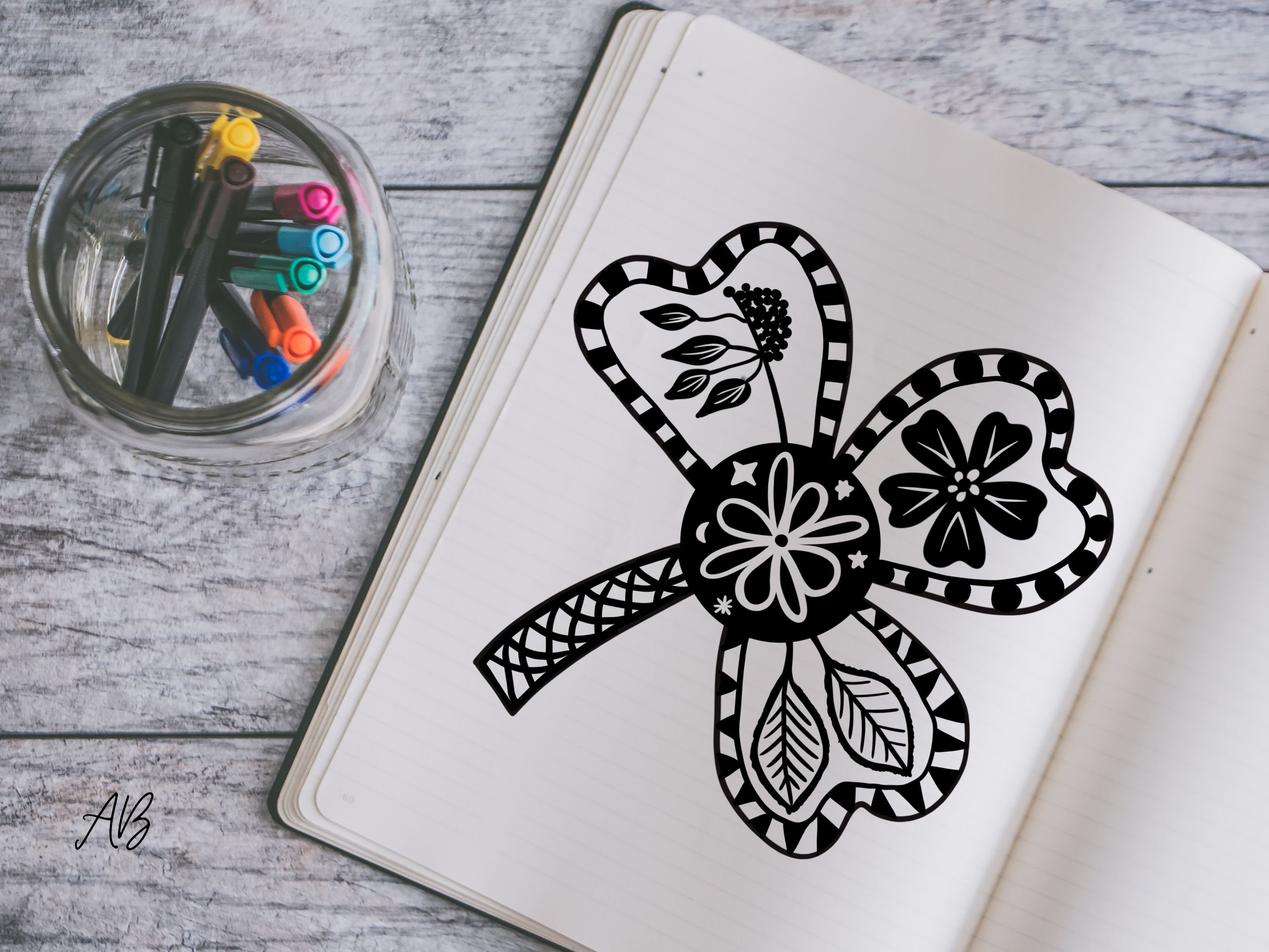 Shamrock With Flowers Svg-png-dxf-jpg-eps-pdf Cricut-silhouette-adobe ...