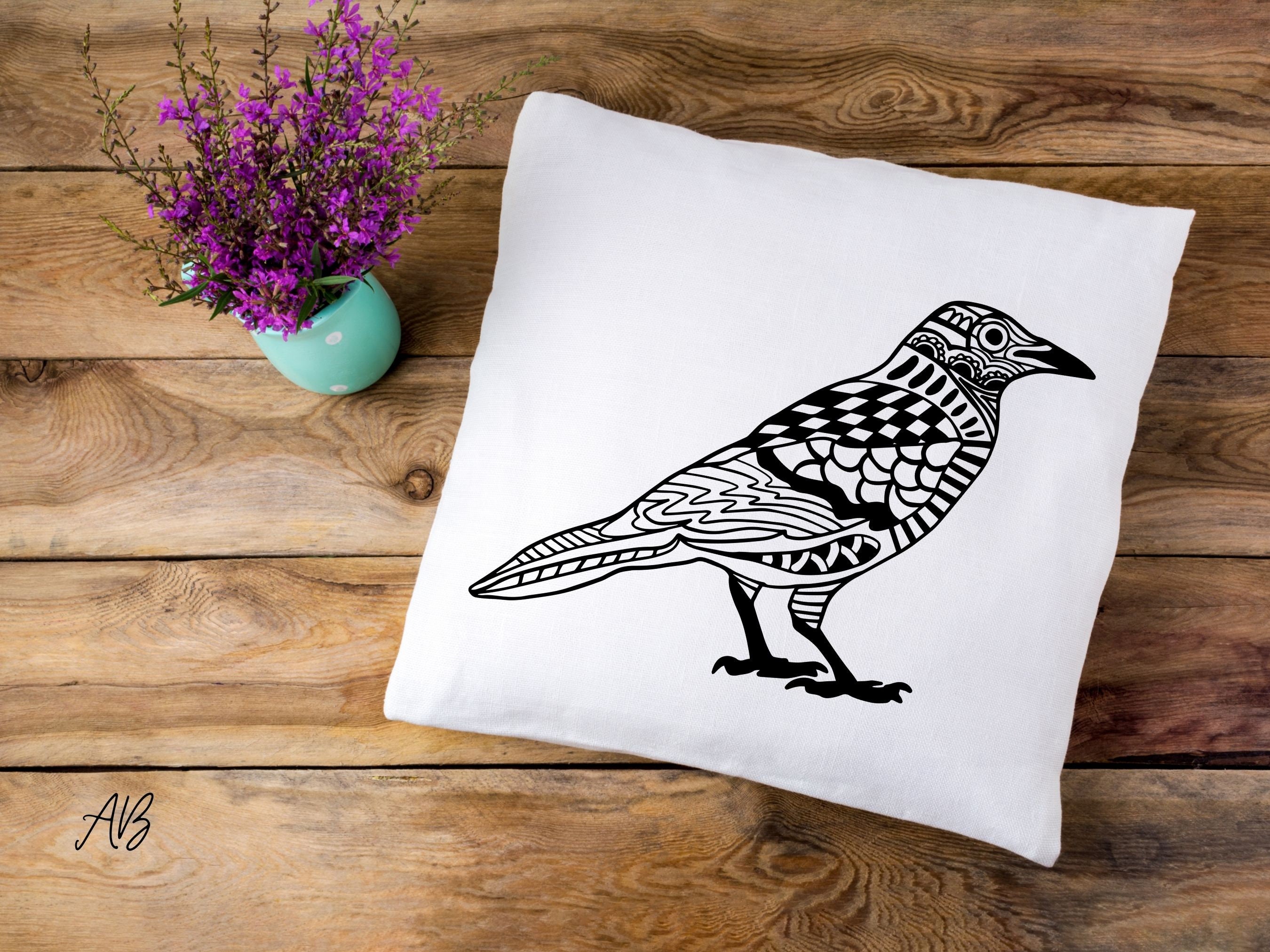 Crow With Abstract Fill/mandala Svg-png-dxf-jpg-eps-pdf Cricut ...