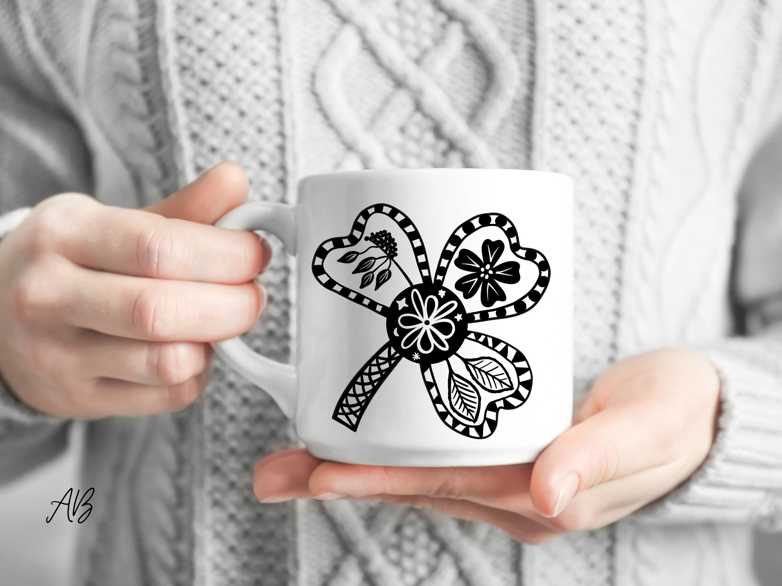 Shamrock With Flowers Svg-png-dxf-jpg-eps-pdf Cricut-silhouette-adobe ...