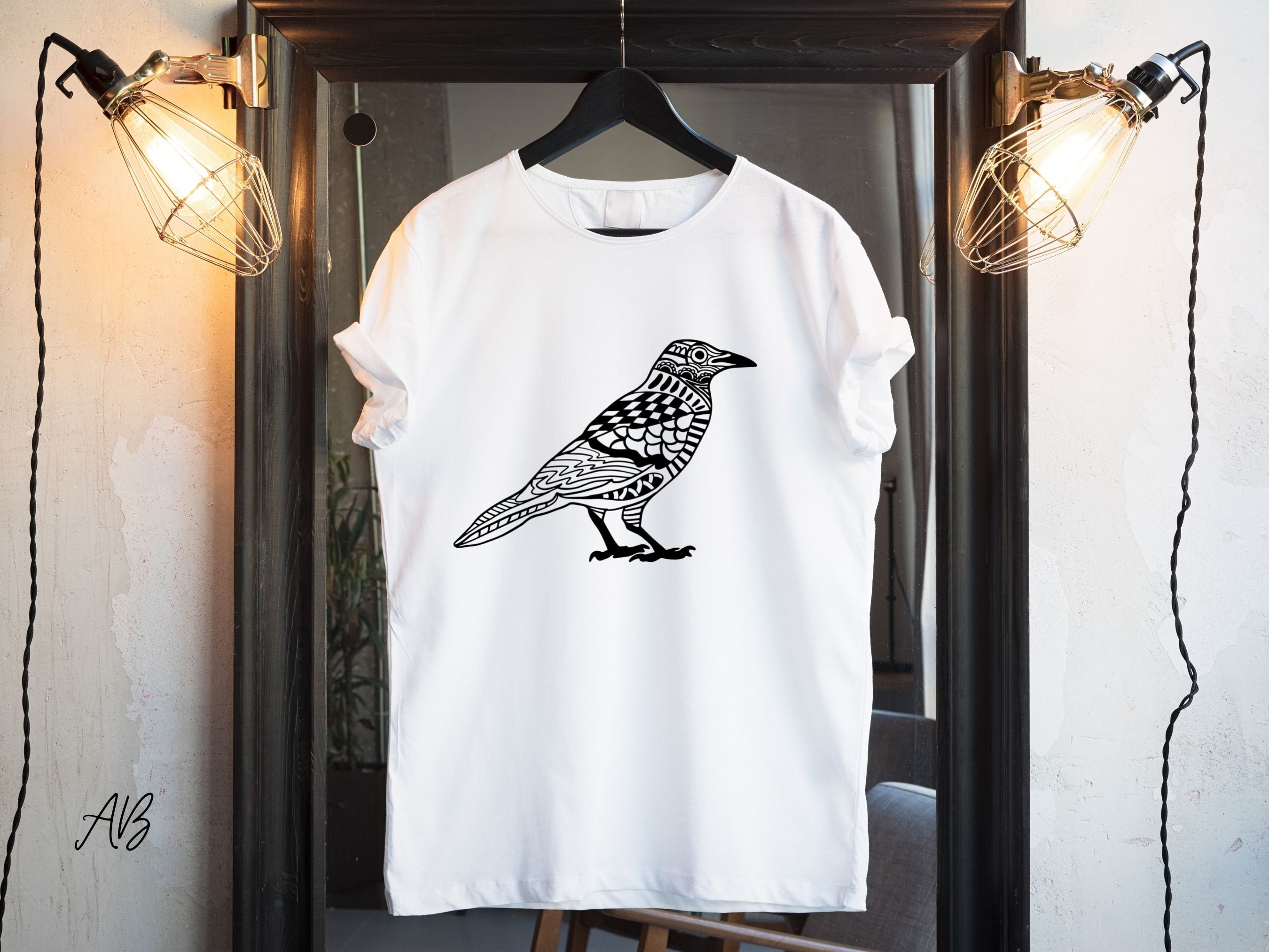Crow With Abstract Fill/mandala Svg-png-dxf-jpg-eps-pdf Cricut ...