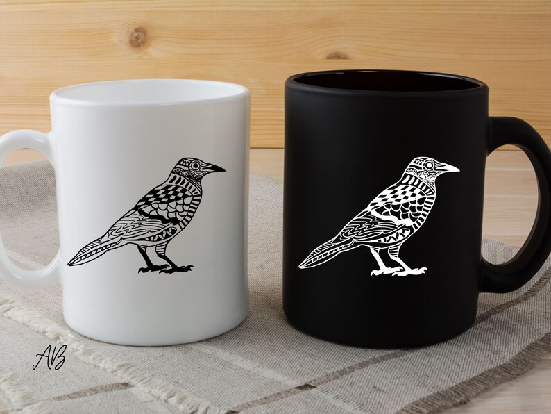 Crow With Abstract Fill/mandala | Svg-png-dxf-jpg-eps-pdf | Cricut ...