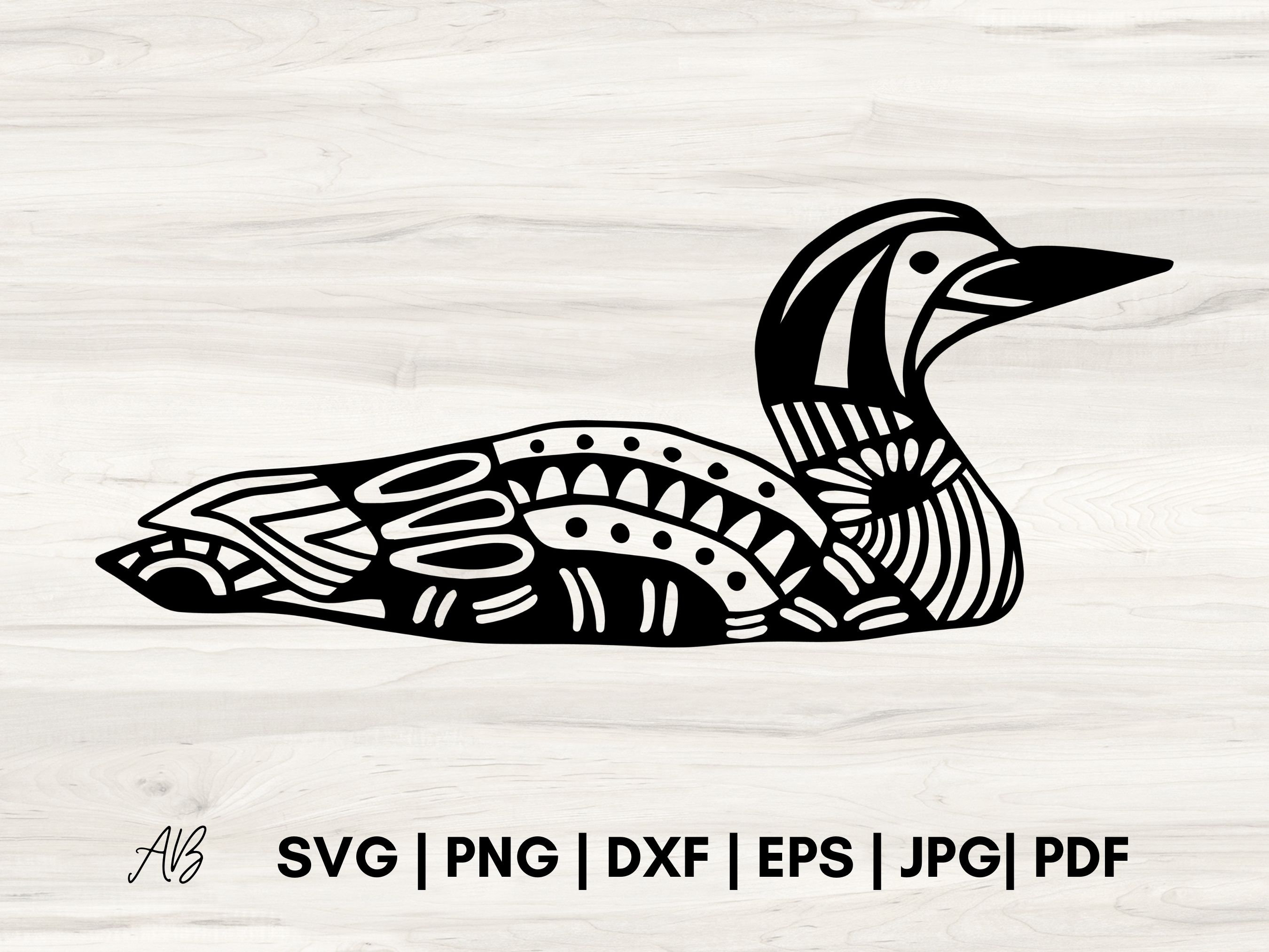Loon With Abstract Fill/mandala | Svg-png-dxf-jpg-eps-pdf | Cricut ...