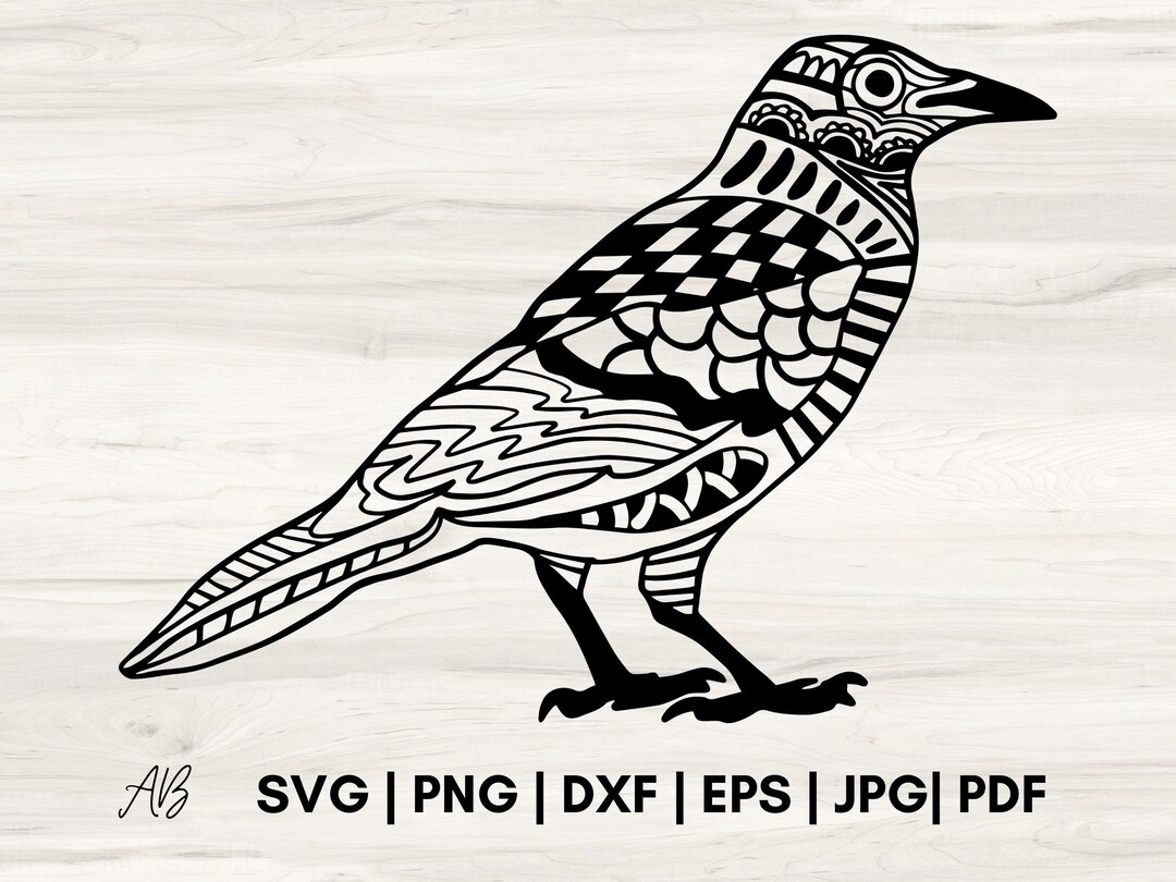 Crow With Abstract Fill/mandala | Svg-png-dxf-jpg-eps-pdf | Cricut ...