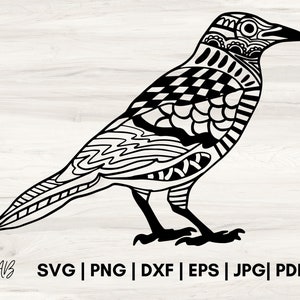 Crow With Abstract Fill/mandala | Svg-png-dxf-jpg-eps-pdf | Cricut ...