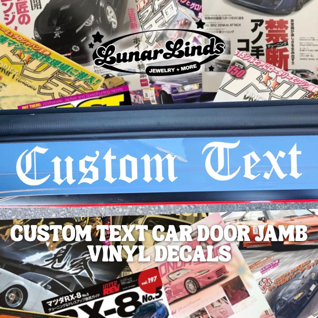 Custom Text Car Door Jamb Decal | Name Car Door Jamb | Car Sticker ...