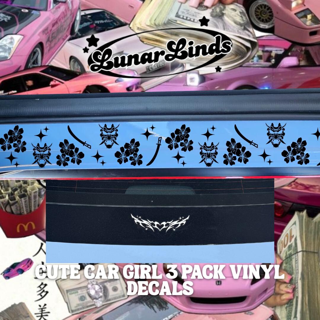 Cute Car Girl 3-pack Vinyl Decal Set – Build Your Own Baddie Combo ...