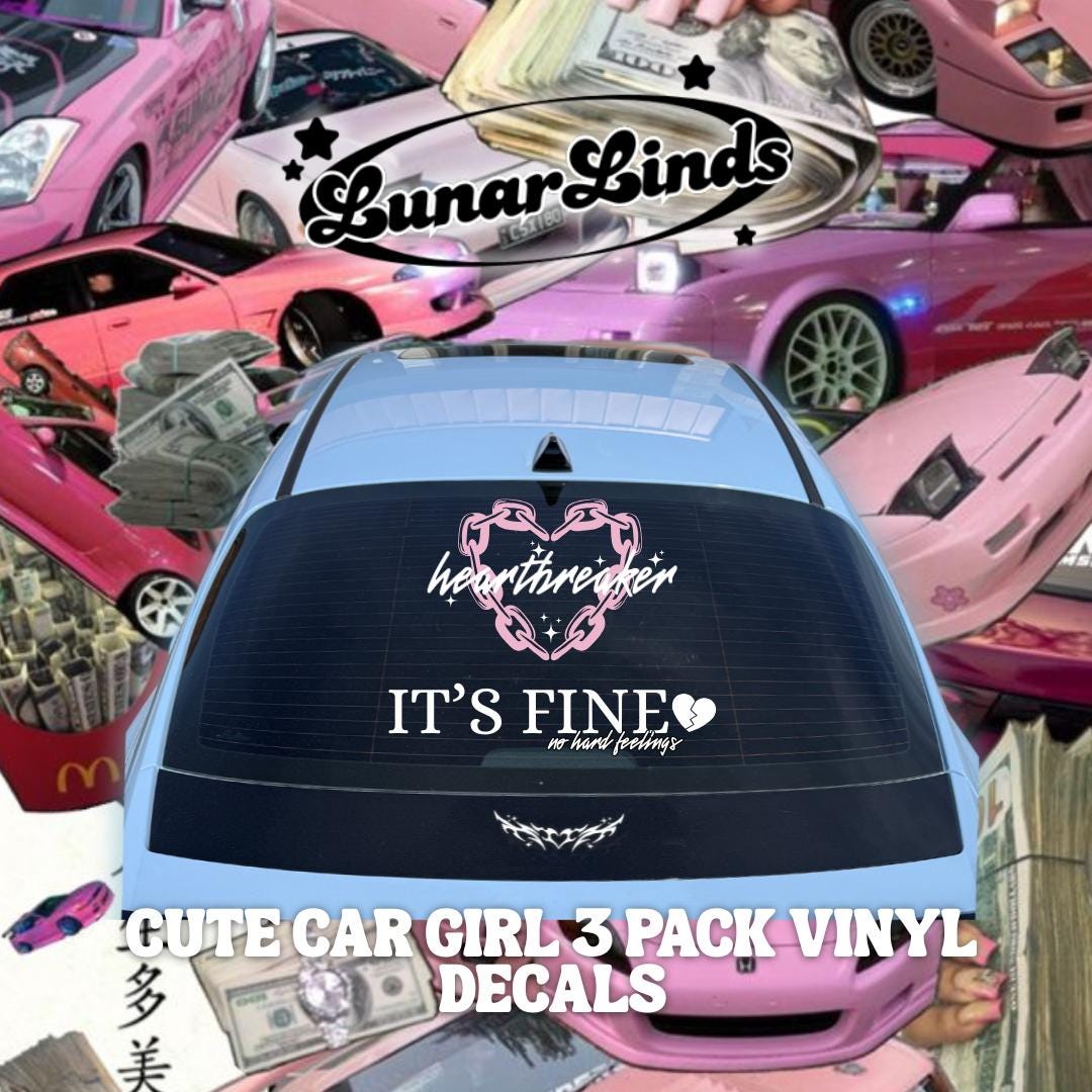 Cute Car Girl Decal 3-pack Baddie Aesthetic Stickers for Rear ...
