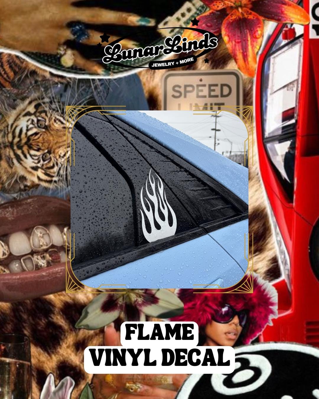 Flame Vinyl Decal || Flame Vinyl Decal for Car || - Etsy