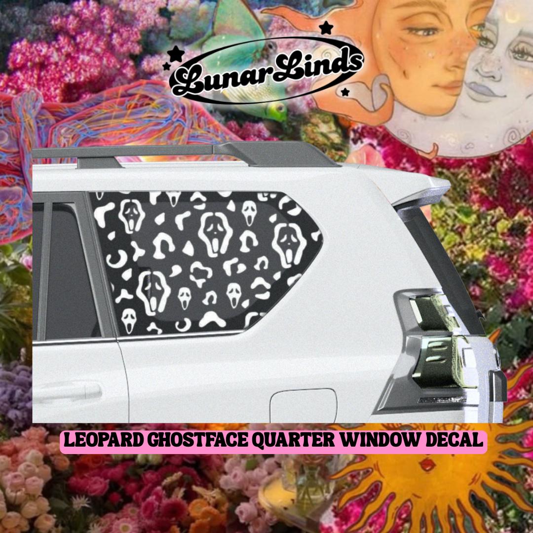 Leopard Ghostface Quarter Window Decal – Spooky Horror Car Sticker With ...