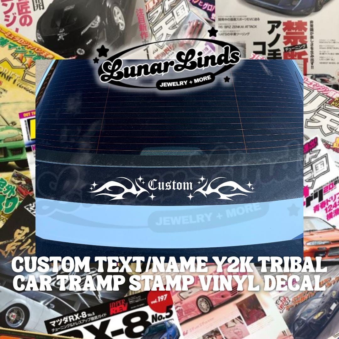 Custom Text / Name Y2K Tribal Car Tramp Stamp Decal || Tramp Stamp ...