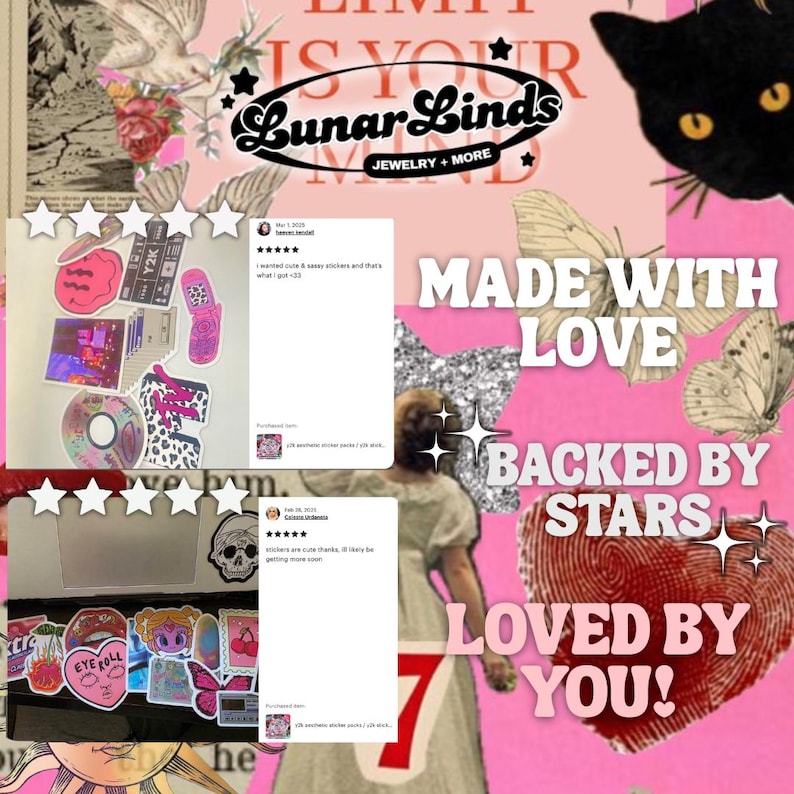 Y2K Aesthetic Sticker Pack – Cute Laptop, Water Bottle, Notebook ...