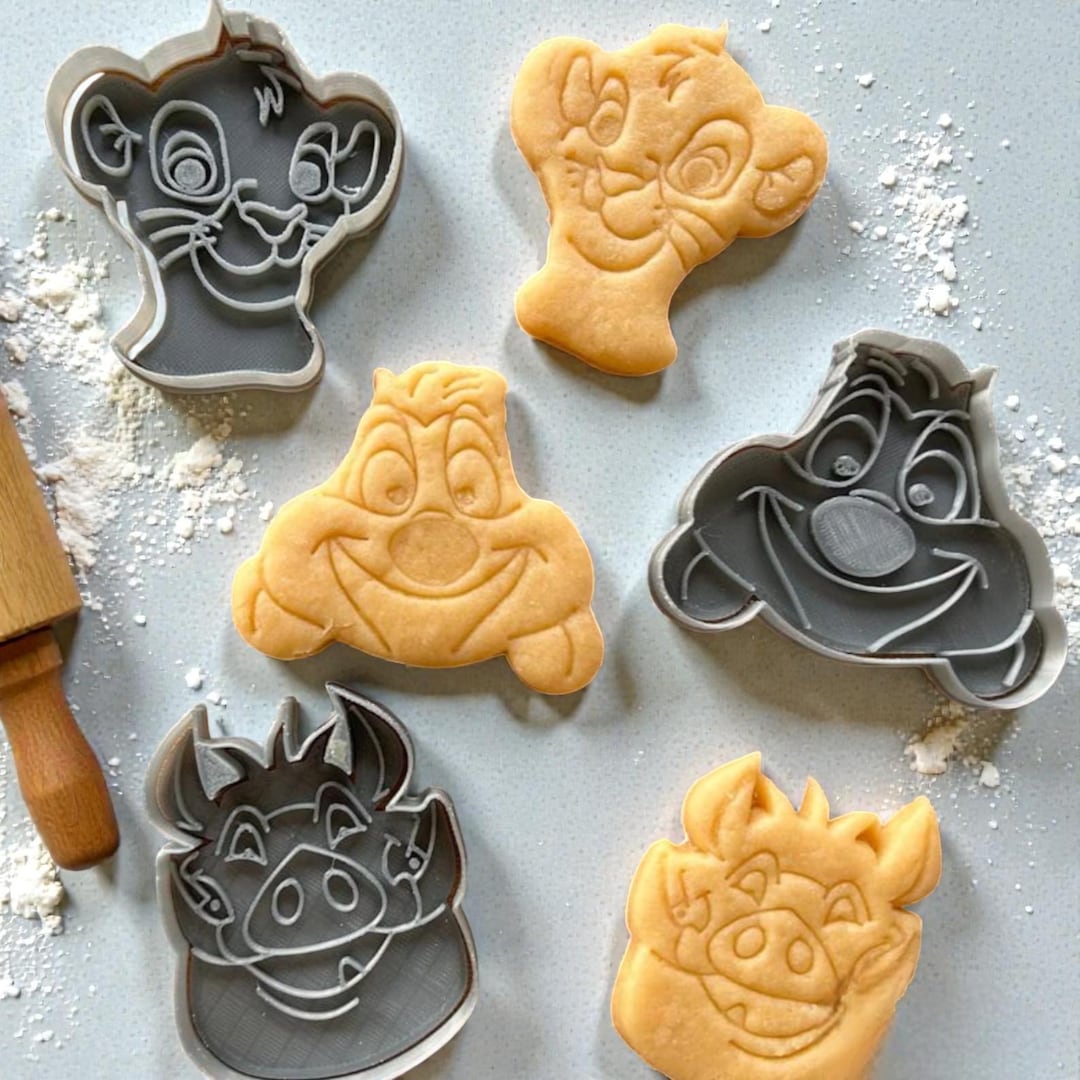 Simba, Timon & Pumba Cookie Cutters – 3D Printed Cartoon Cookie Cutters ...