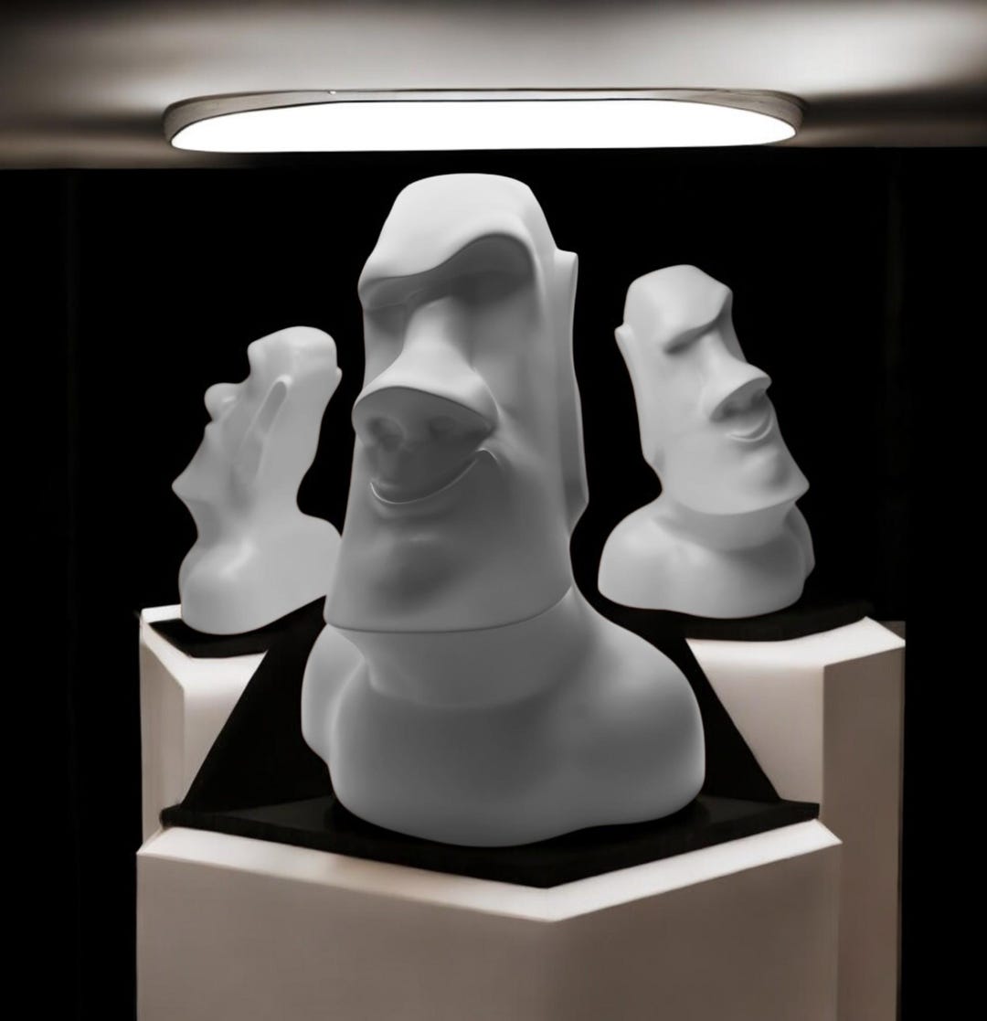 Moai Statue Decorative Bust – 3D Printed Art Figure | Easter Island ...