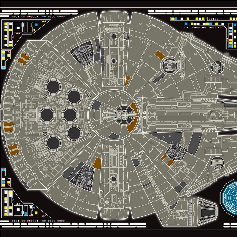 Millennium Falcon - Corellian Freighter - 36 X 11.75 Inch Print - Etsy