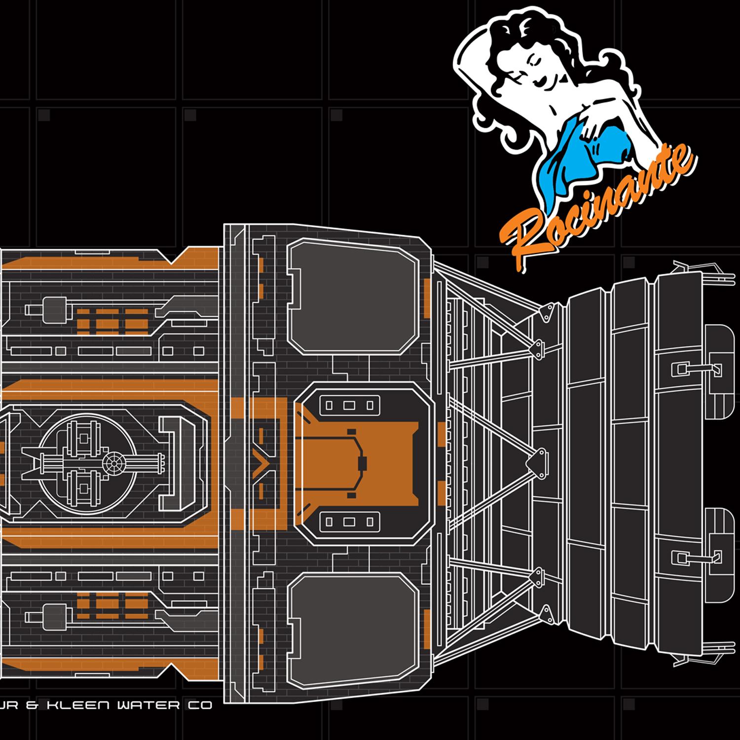 Rocinante - Corvette Class MCRN Light Frigate - 36 X 11.75 Inch Print ...