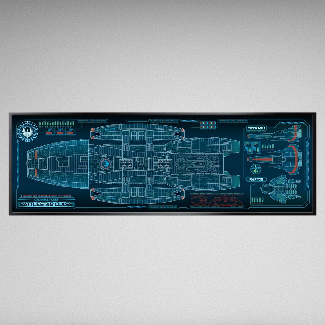 Battlestar Class Starship - 36 X 11.75 Inch Print - Etsy