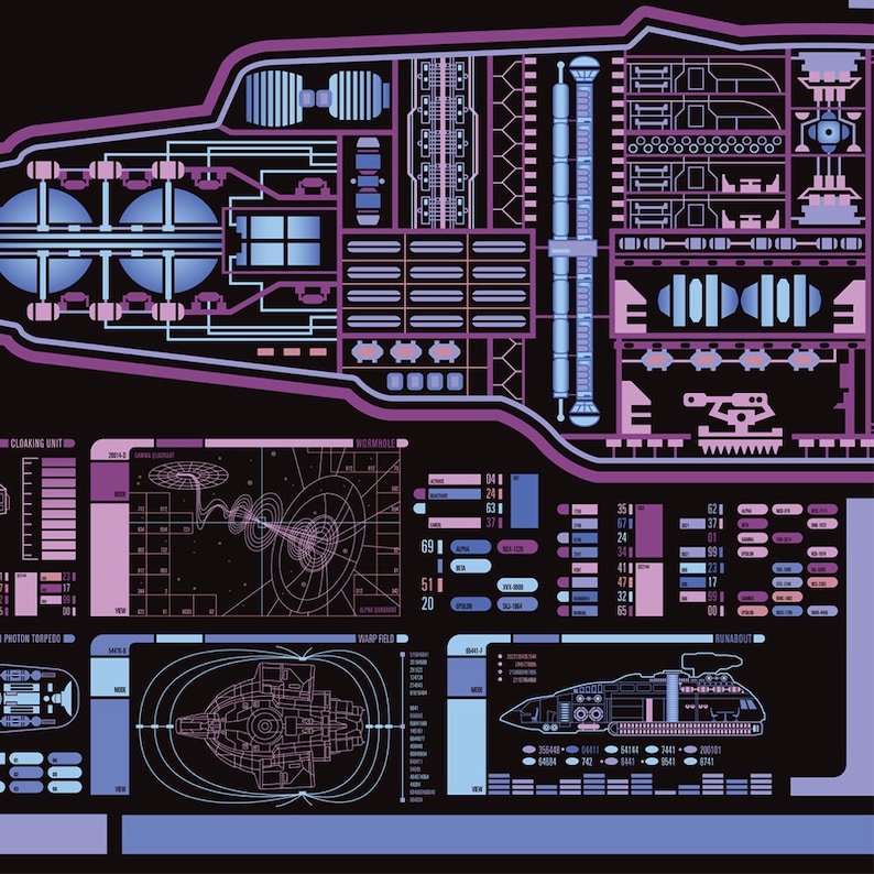 Science Fiction Schematic - 36 X 11.75 Inches Print - Etsy