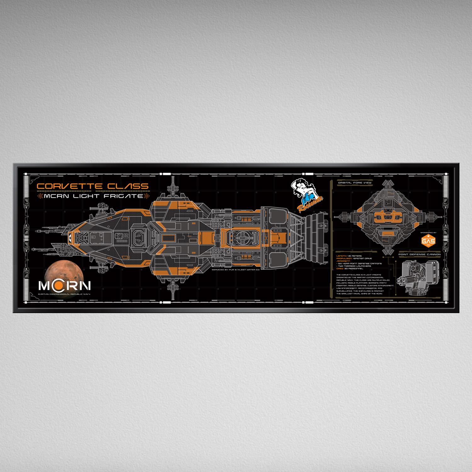 Rocinante - Corvette Class MCRN Light Frigate - 36 X 11.75 Inch Print ...