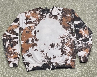 Cow Bleached Sweater - Etsy
