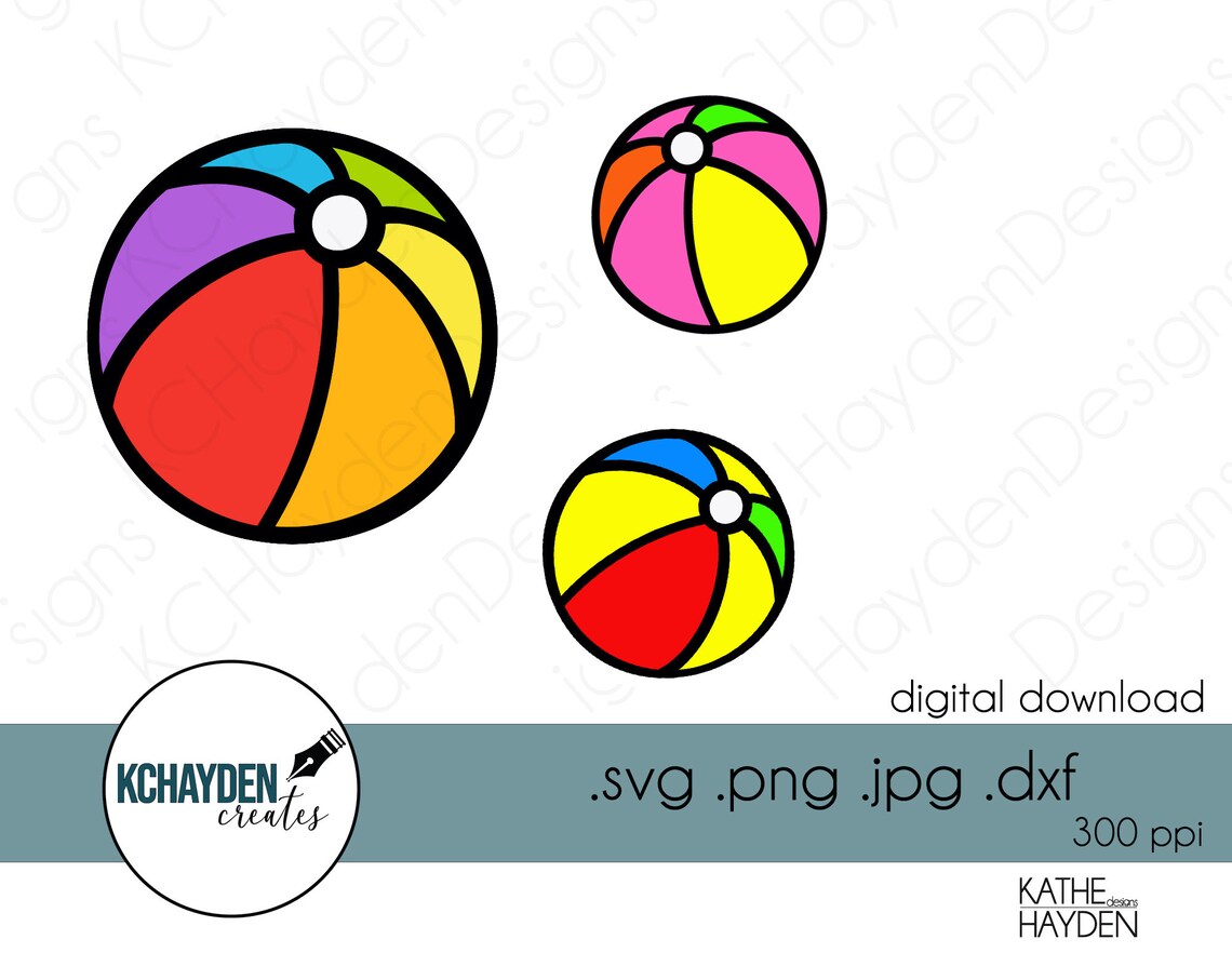 Beachball Svg/dxf/png/jpeg Summer Beachball. Cricut - Etsy