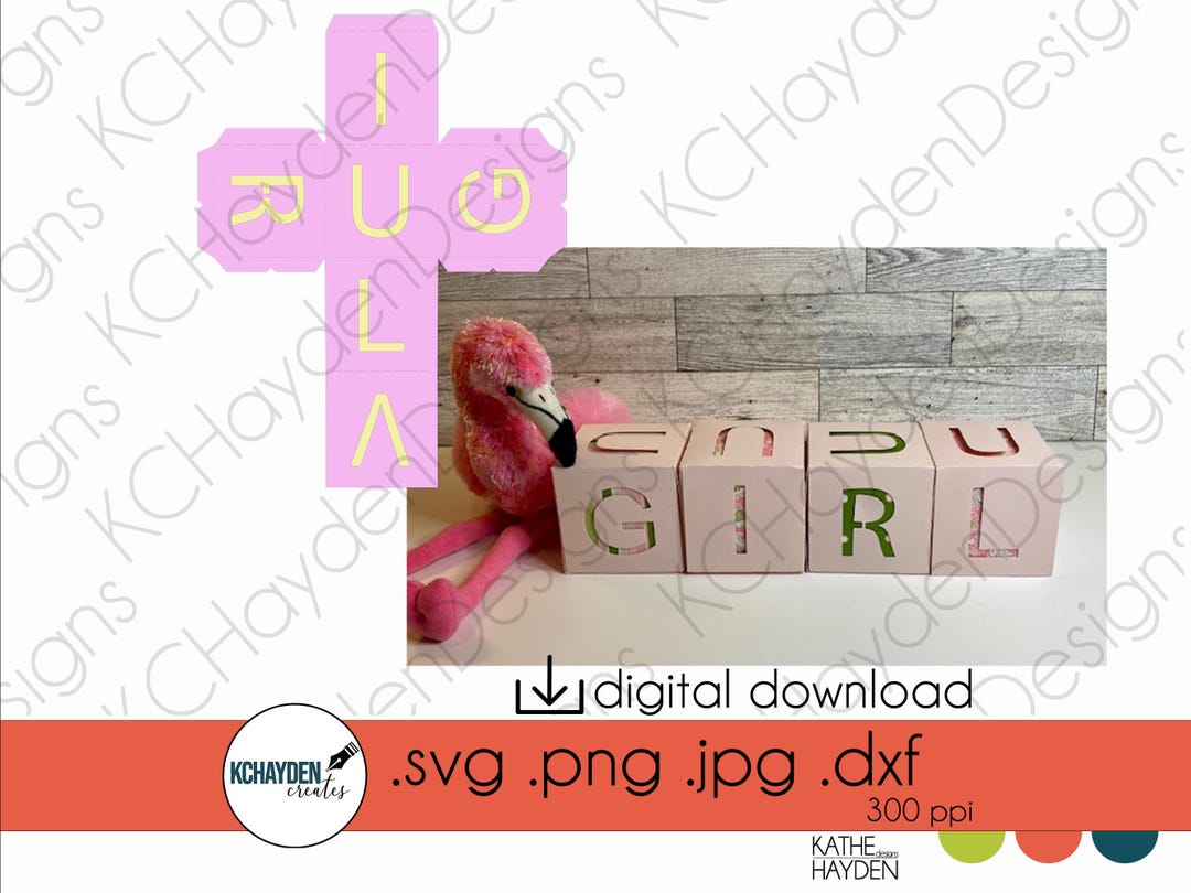 Baby Girl Alphabet Cube SVG: 3D Blocks, DIY Decor (digital Download) - Etsy