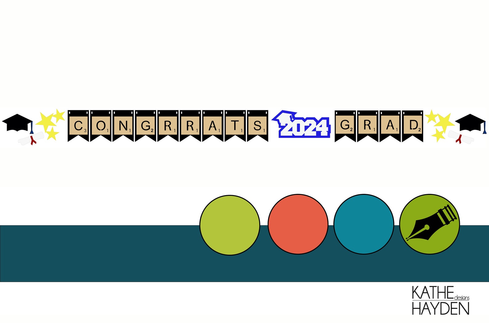 Graduation Banner SVG, 2024 Bunting, Digital Cut File, Instant Download ...