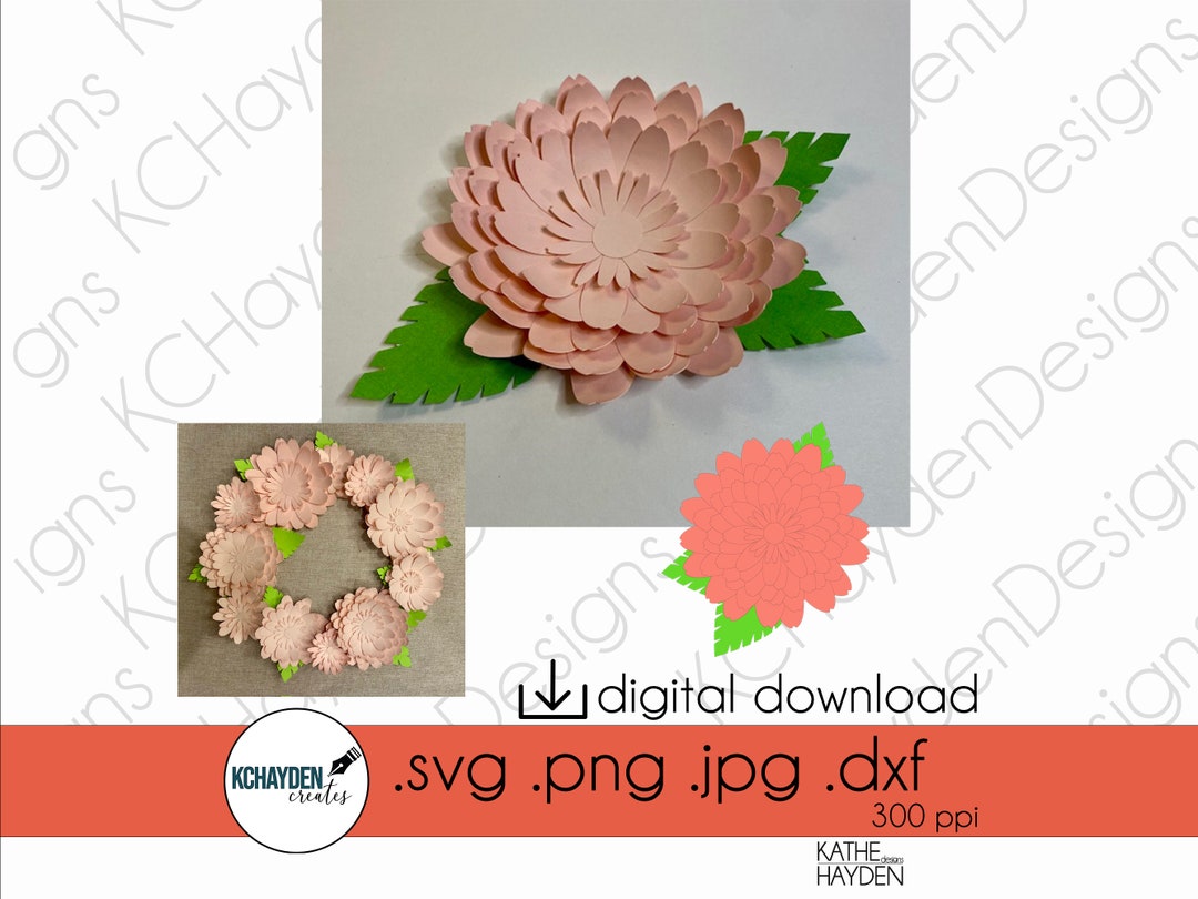 Flower SVG, Layered Digital Cut File, Instant Download Dxf/jpeg/png for ...