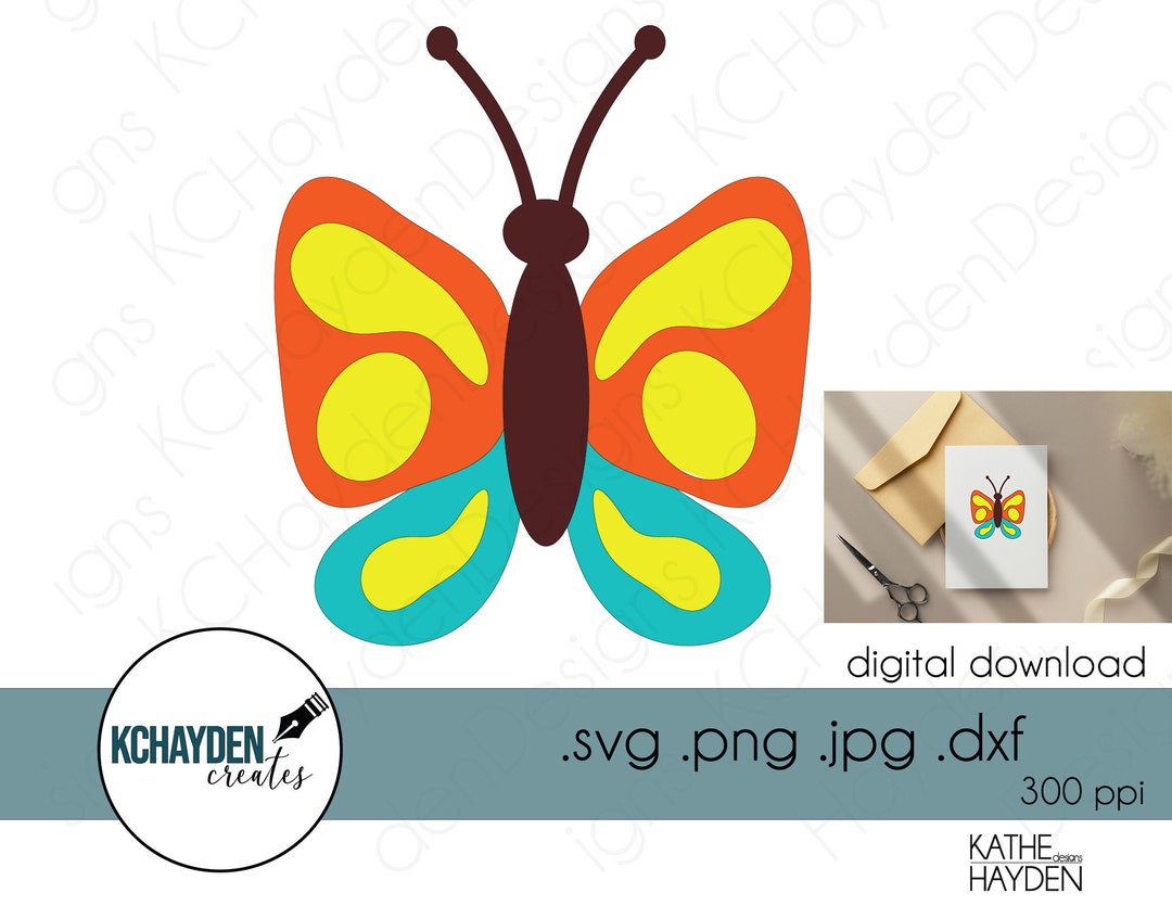 Butterfly SVG, Cute Butterfly Cut File, Instant Download Layered File ...